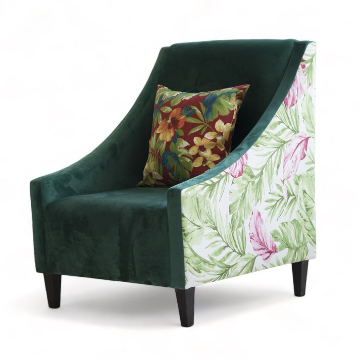 GREEN MULTICOLOUR OCCASIONAL CHAIR WITH WOODEN LEGS – Popular kitchen king